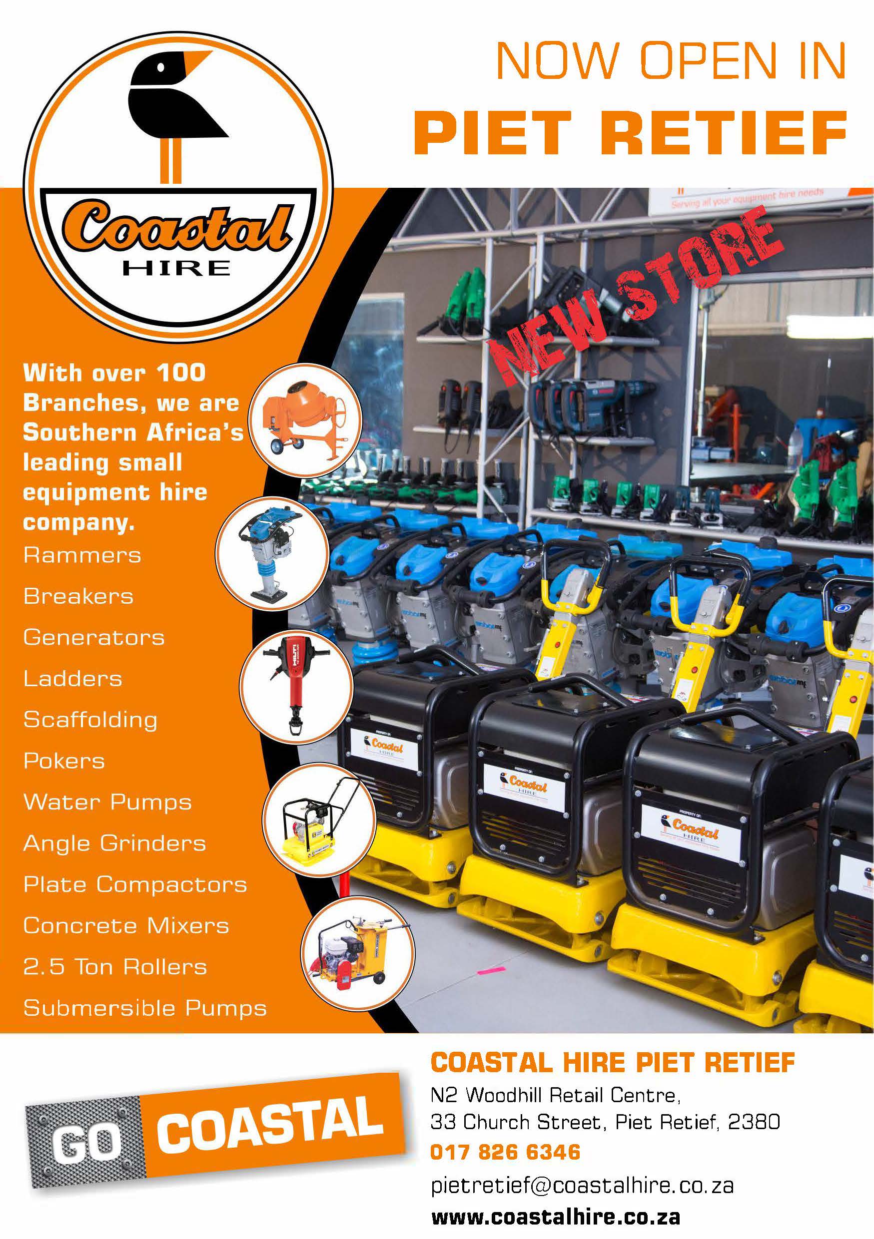 Coastal Hire Piet Retief Now Open